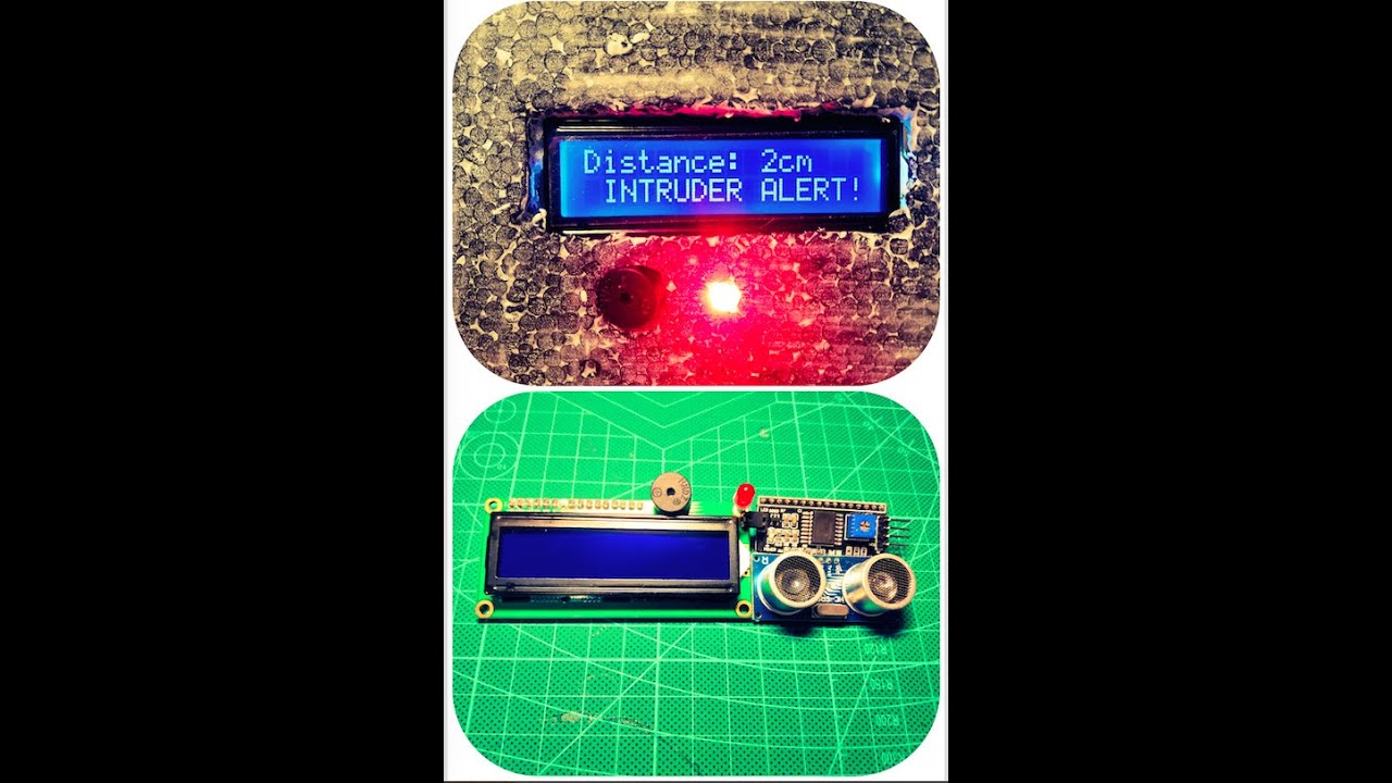 HC-SR04 Ultrasonic Sensor Intruder Alarm System Using, LCD Display ...