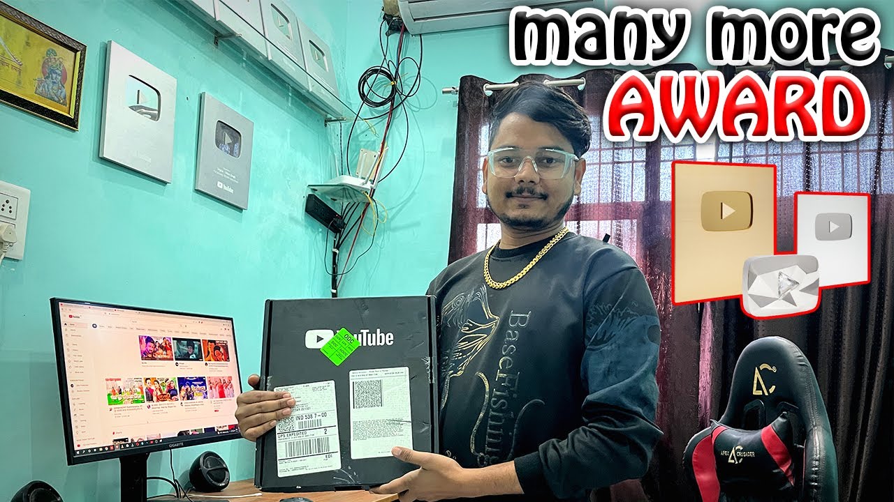 Many More Youtube Award In My Office | Silver & Gold Award | 20 ...