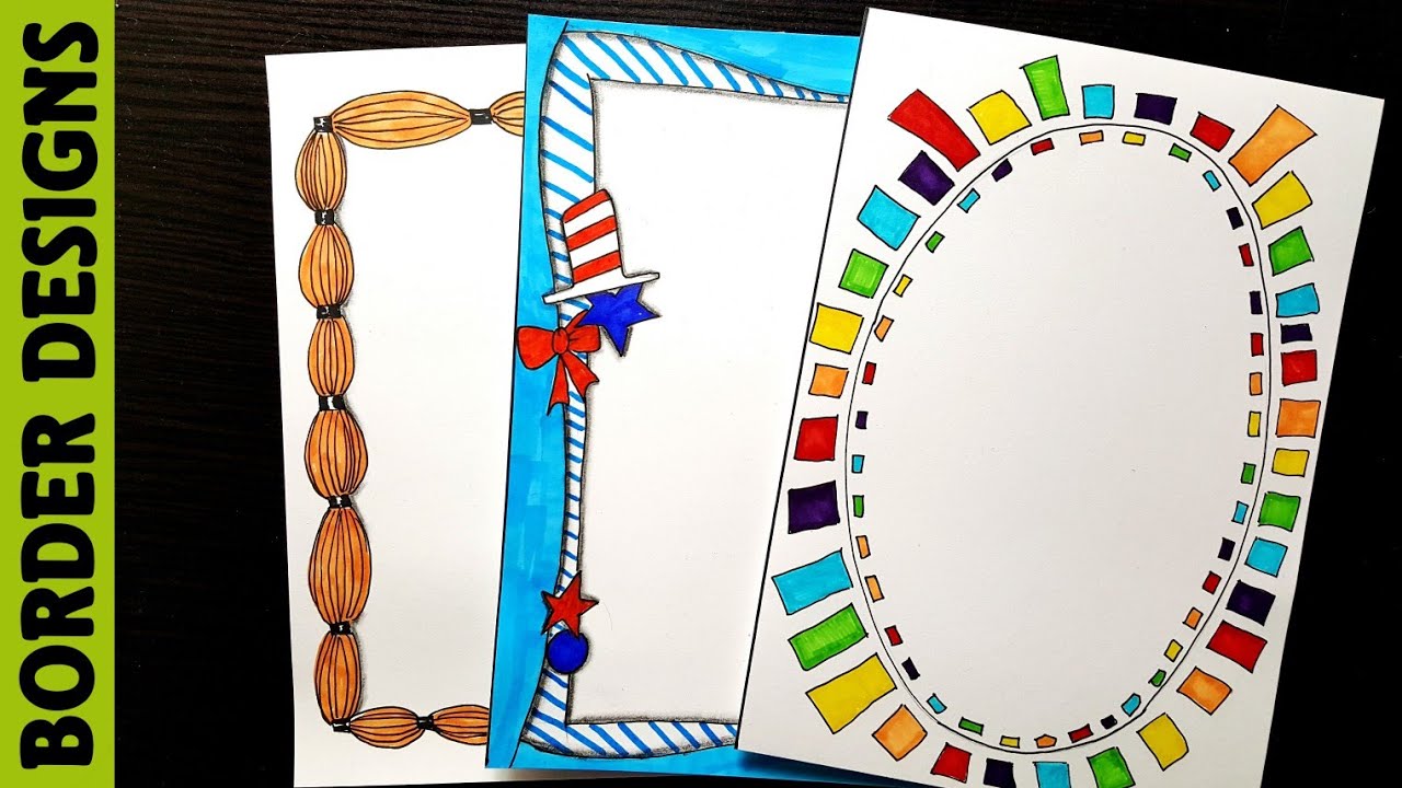 Border designs on paper|Border Designs|Project work Designs|Borders ...