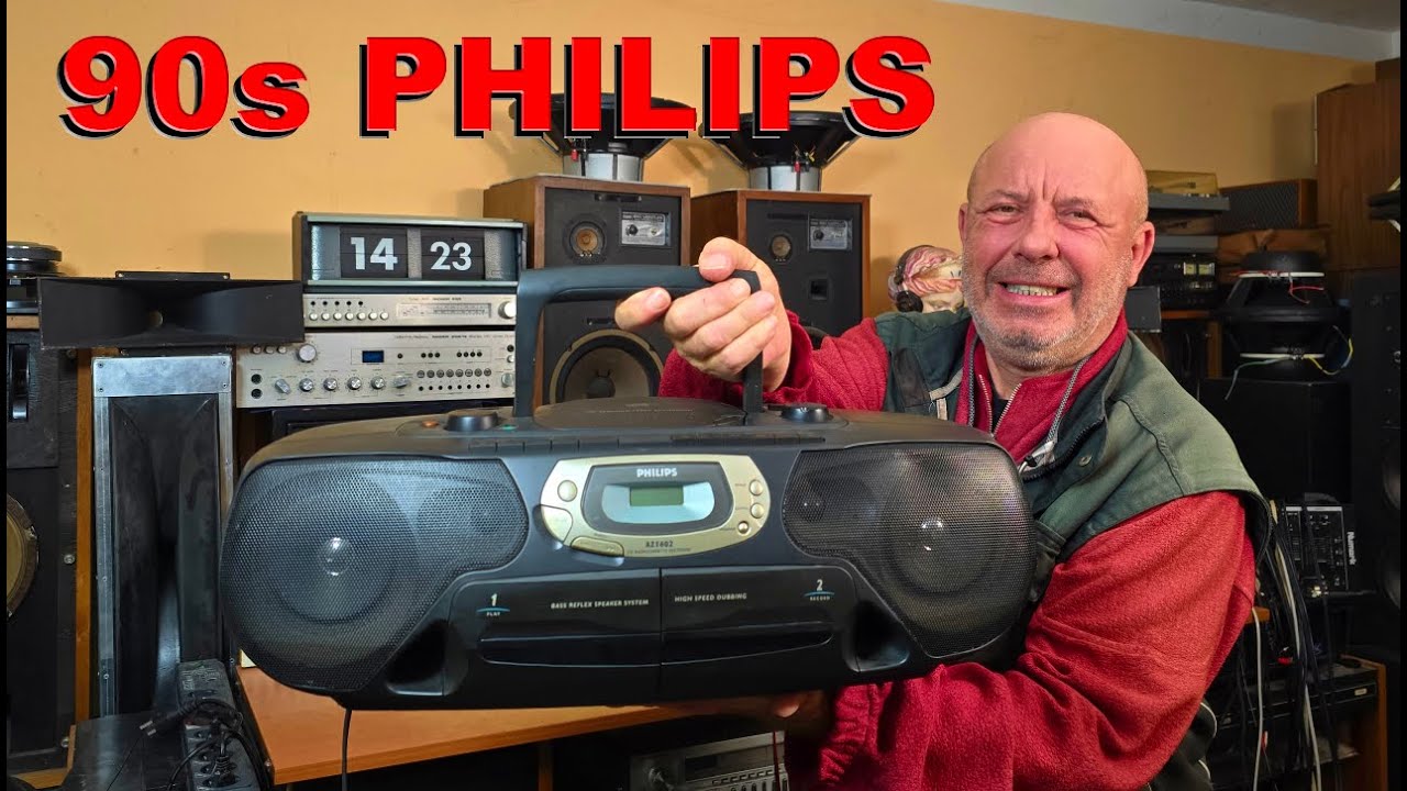 90s PHILIPS AZ1602 CD Radio Cassette Recorder - CD player - Boombox ...