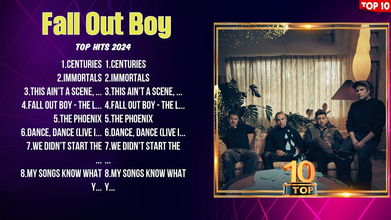Fall Out Boy Top Of The Music Hits 2024- Most Popular Hits Playlist ...