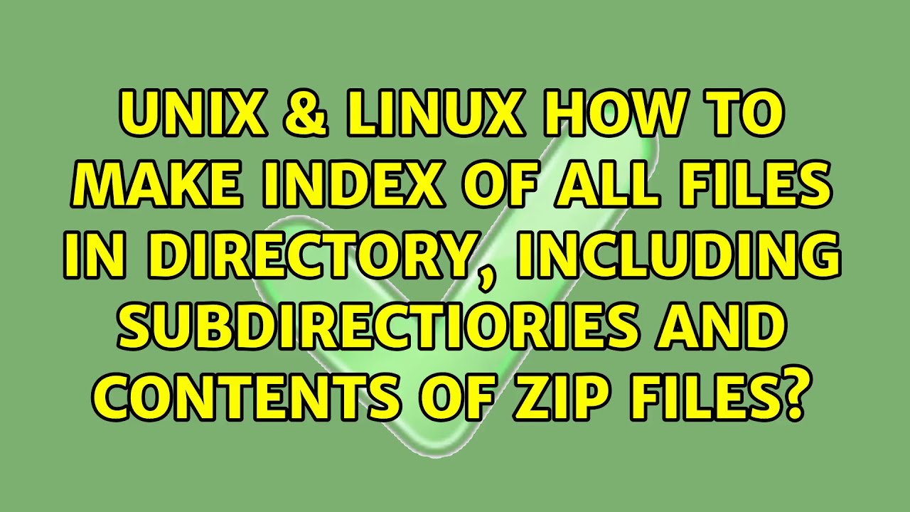 How to make index of all files in directory, including subdirectiories ...