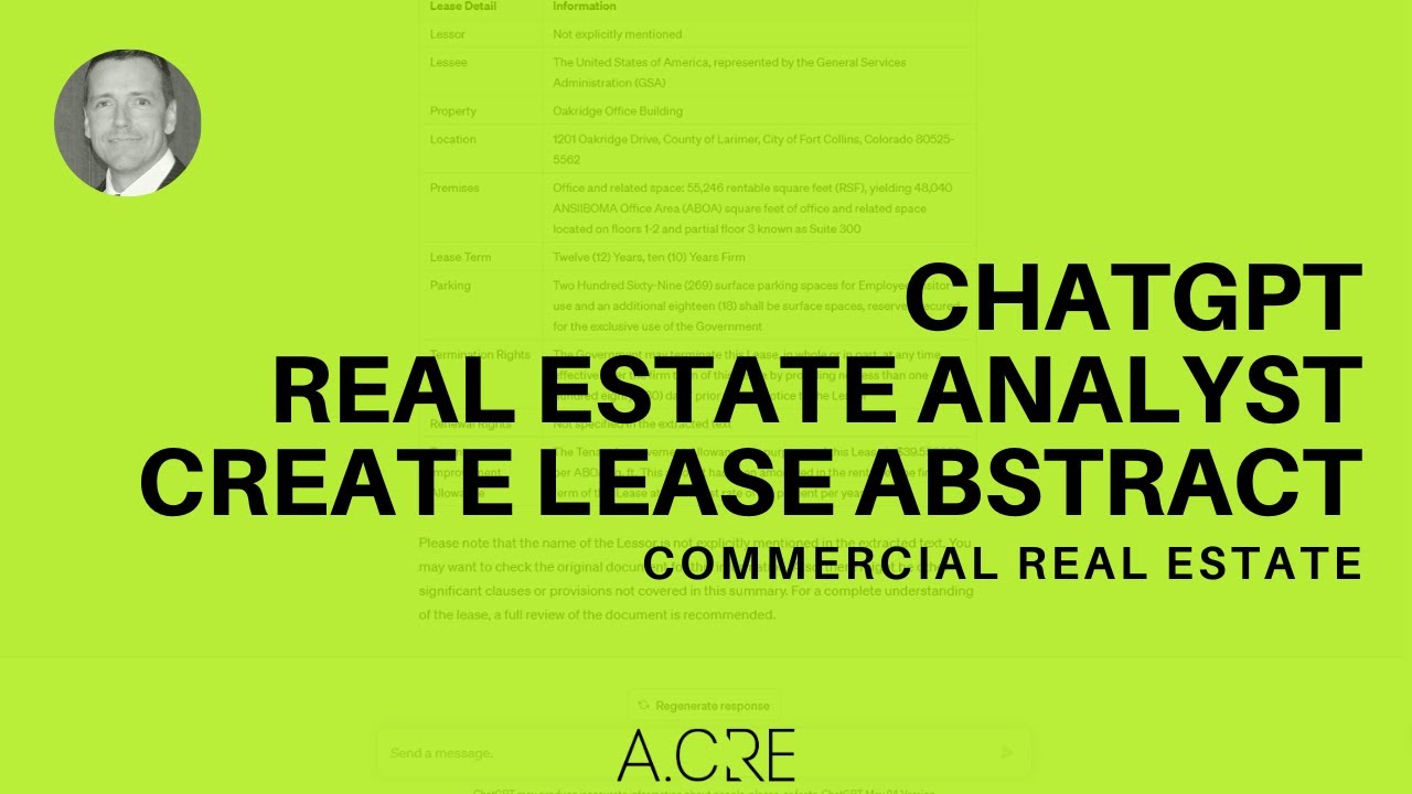 Using ChatGPT as a Real Estate Analyst to Create a Lease Abstract - YouTube