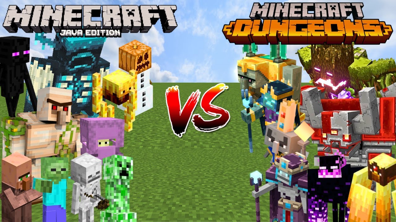 JAVA MOBS vs DUNGEONS MOBS | Minecraft Mob Battle - YouTube