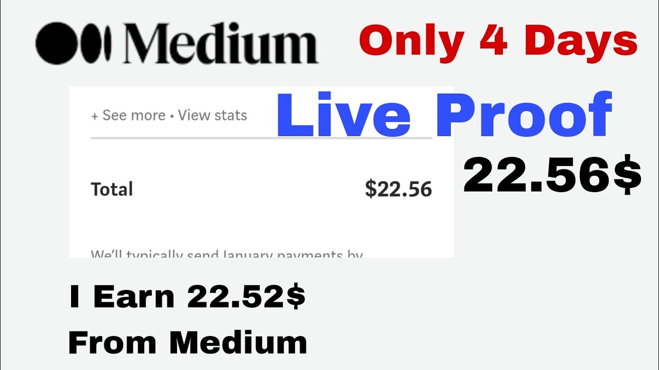 I Earn 22.56$ In 4 Days From Medium Article Writing Platform Live Proof ...