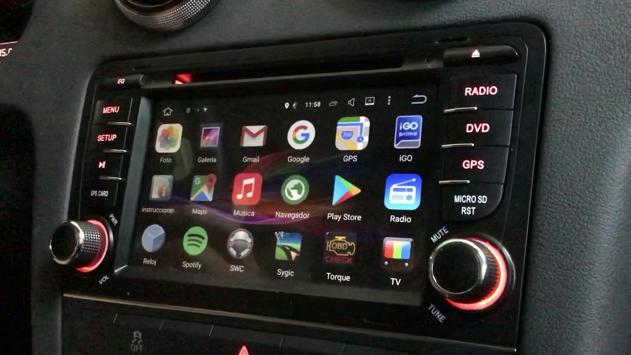 Stereo Multimedia con Android para Audi A3 2009/11 - YouTube