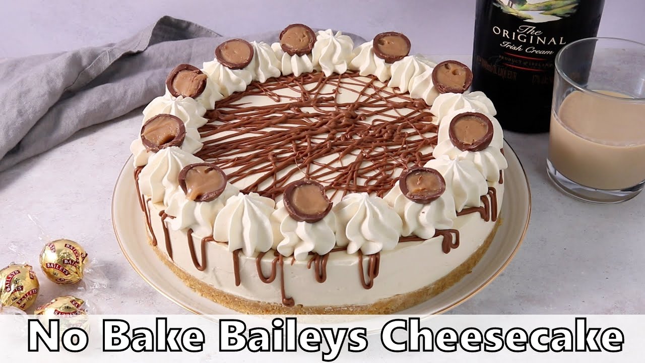 No Bake Baileys Cheesecake Recipe - YouTube