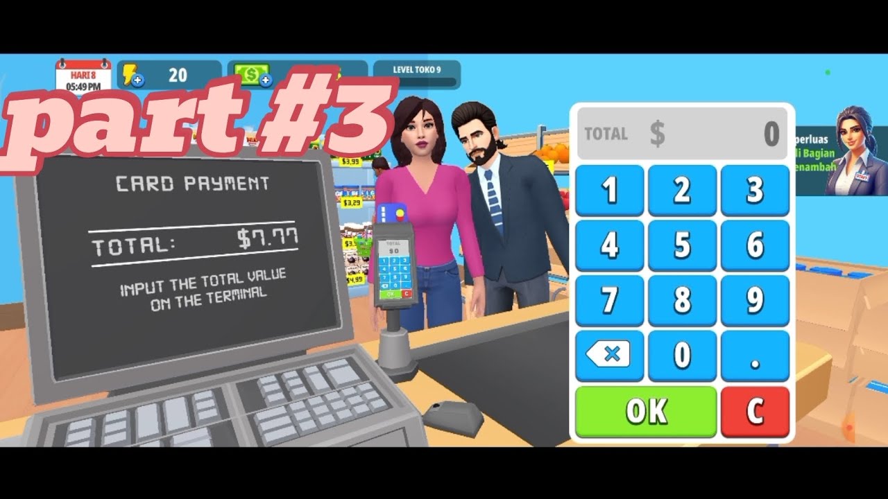 AKU LANJUT MENJADI SEORANG KASIR DI GAME SUPERMARKET SIMULATOR PART #3 ...
