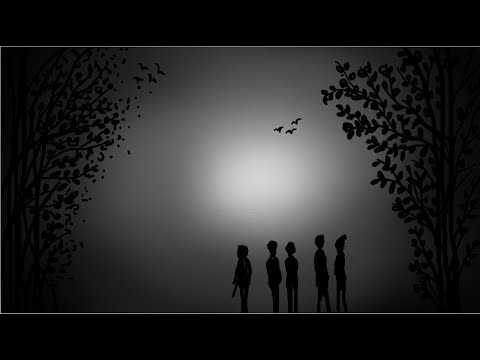 How to Draw moonlight scenery in computer| How to draw moonlight tree ...