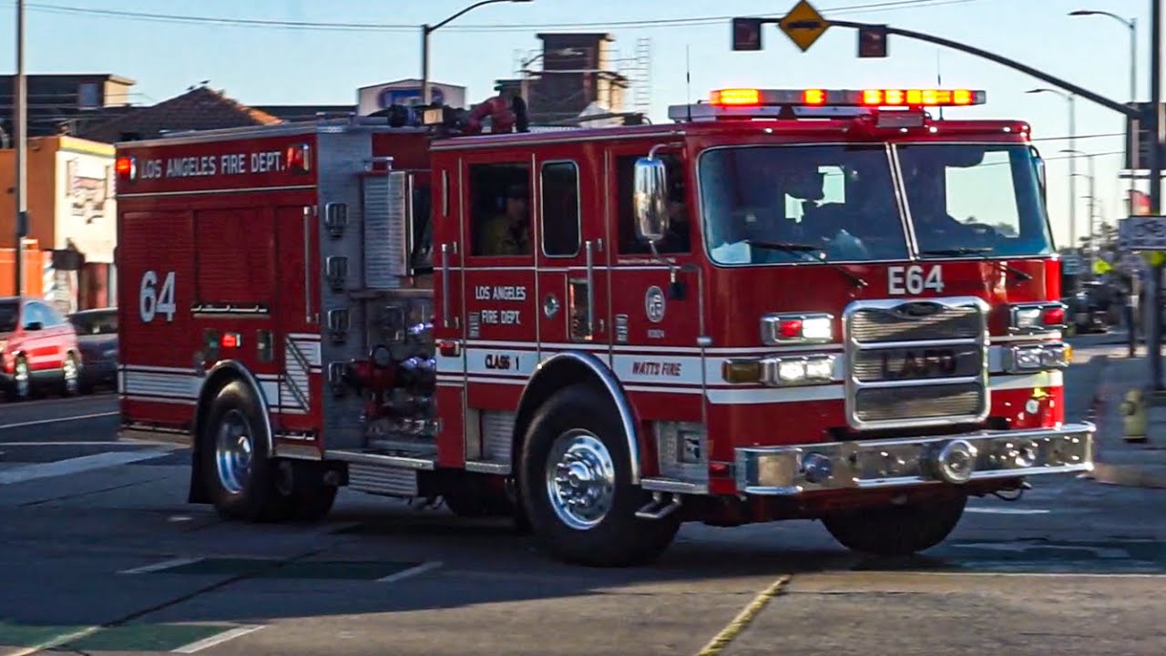 LAFD Light Force 33, Engine 64 & LAPD Southeast FPIU - YouTube