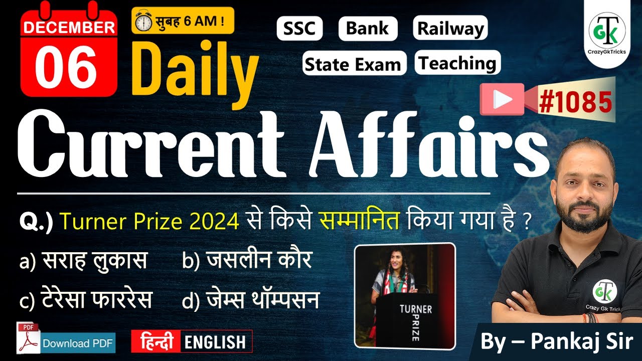 6 December 2024 | Daily Current Affairs | Current Affairs Today ...