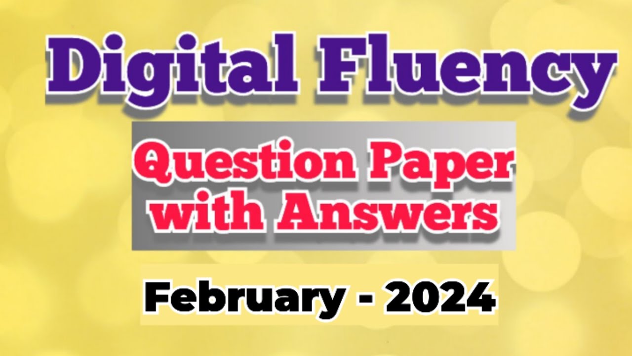 NEP Digital Fluency Key Answers February - 2024 KUD Question Paper ...