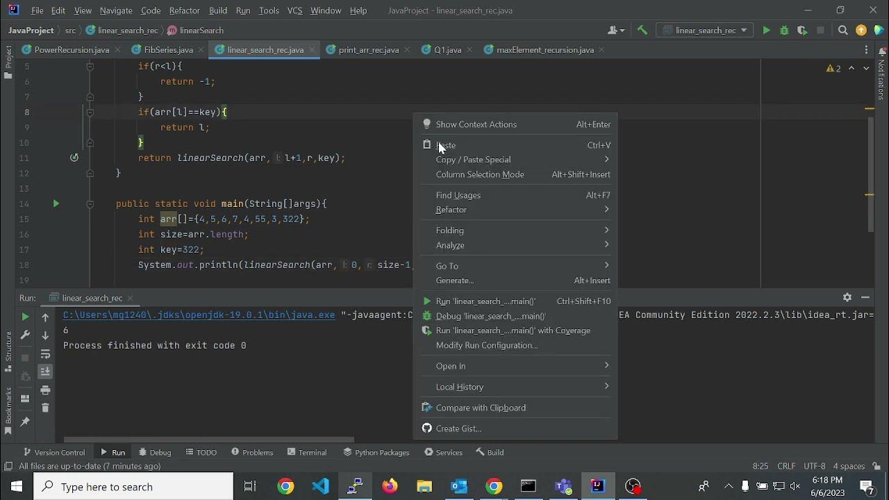 Linearsearch Using Recursion Java Onlinelearning Java Coding Datastructures Wipro Youtube