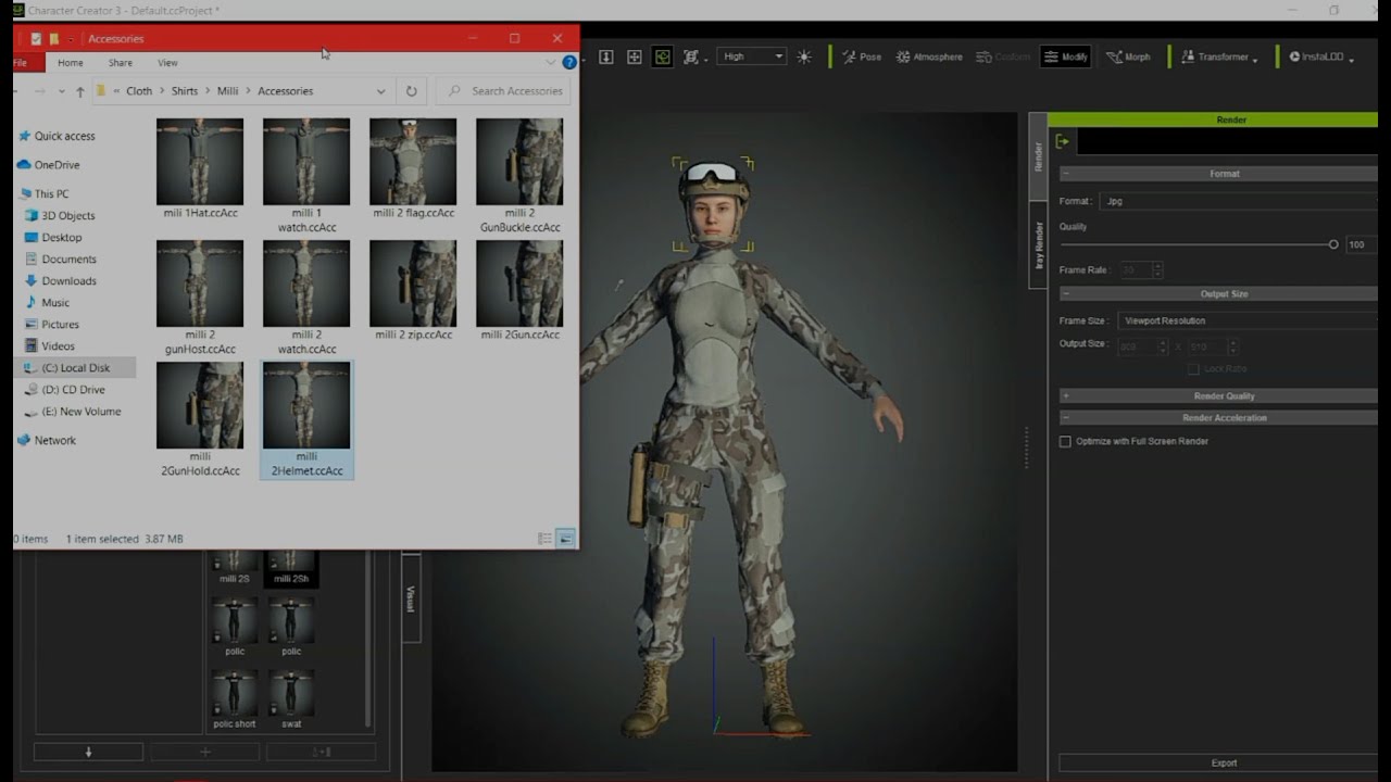 CC3 Outfit Free Download: Download character creator 3 Military outfit ...