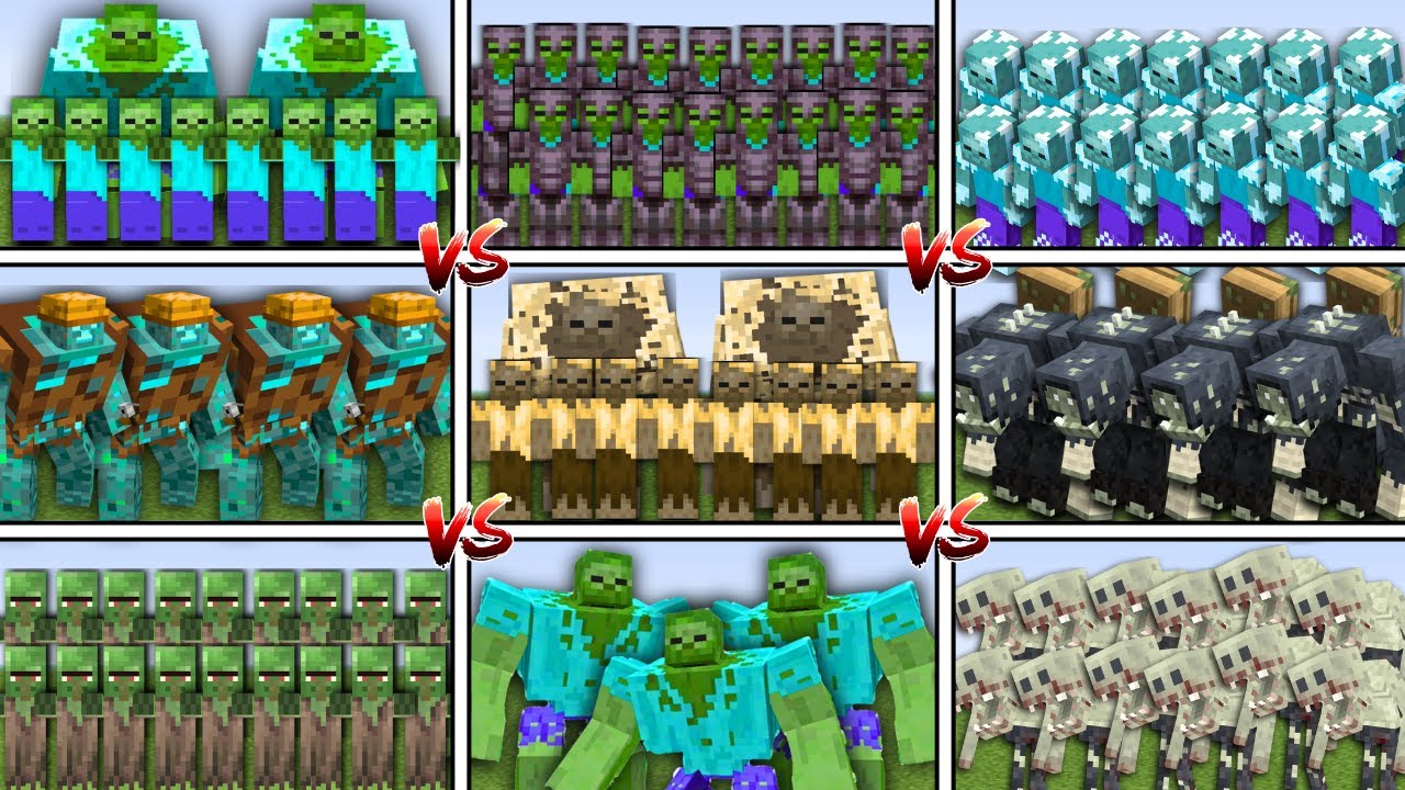 ALL ZOMBIE MOBS TOURNAMENT in Minecraft Mob Battle - YouTube