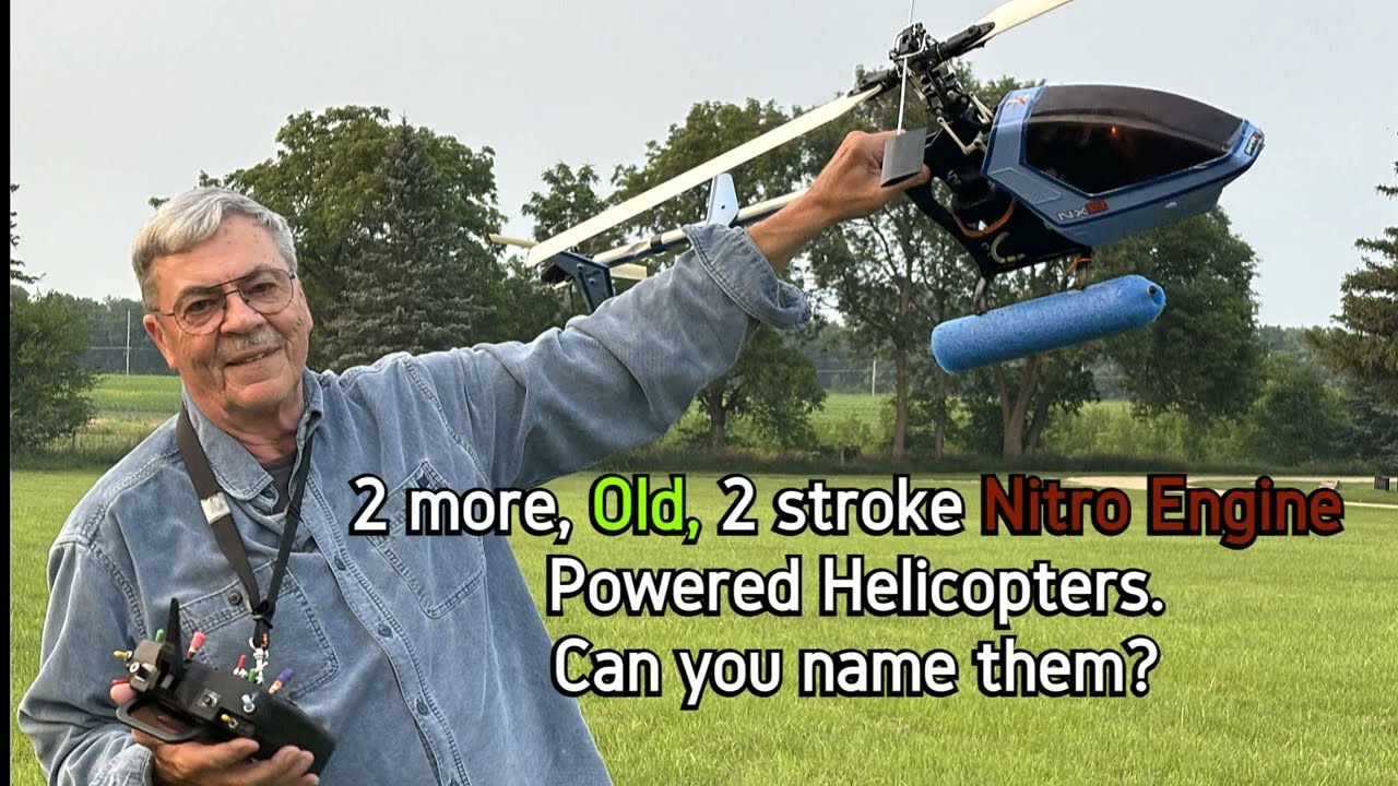 2 more OLD, NITRO, R/C Helicopters flown one last time. Can you name ...