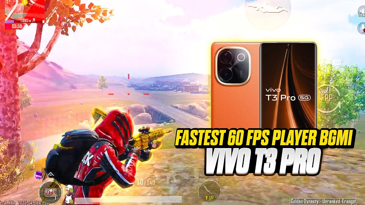 Fastest 60 fps player in bgmi Vivo T3 PRO 🔥 - YouTube