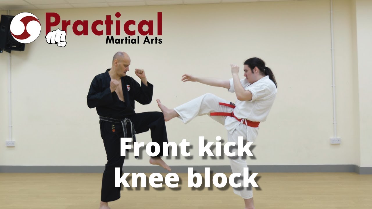 Front kick knee block - YouTube