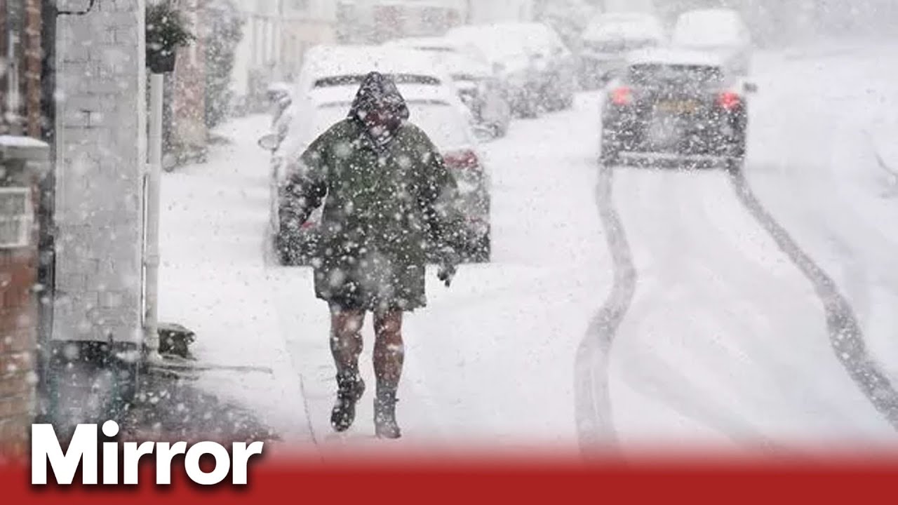 Storm Nelson hits Brits with snow blanket and weather warnings - YouTube
