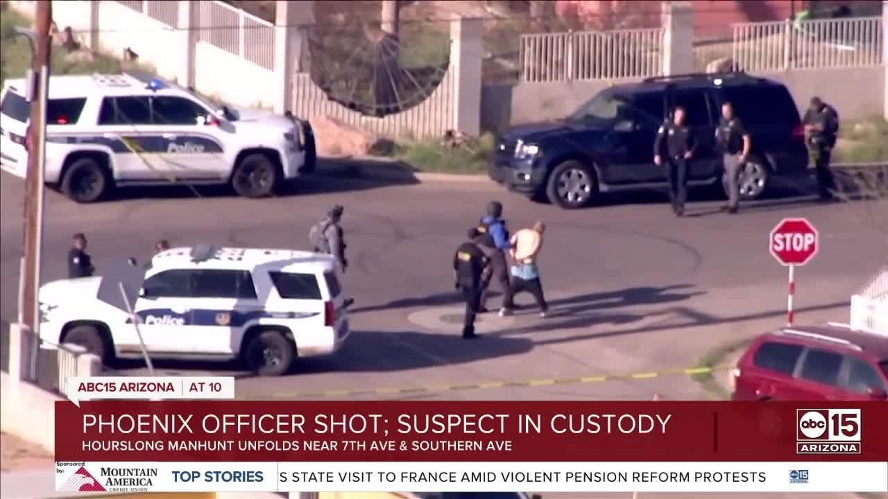 Suspect in custody after Phoenix police officer is shot - YouTube