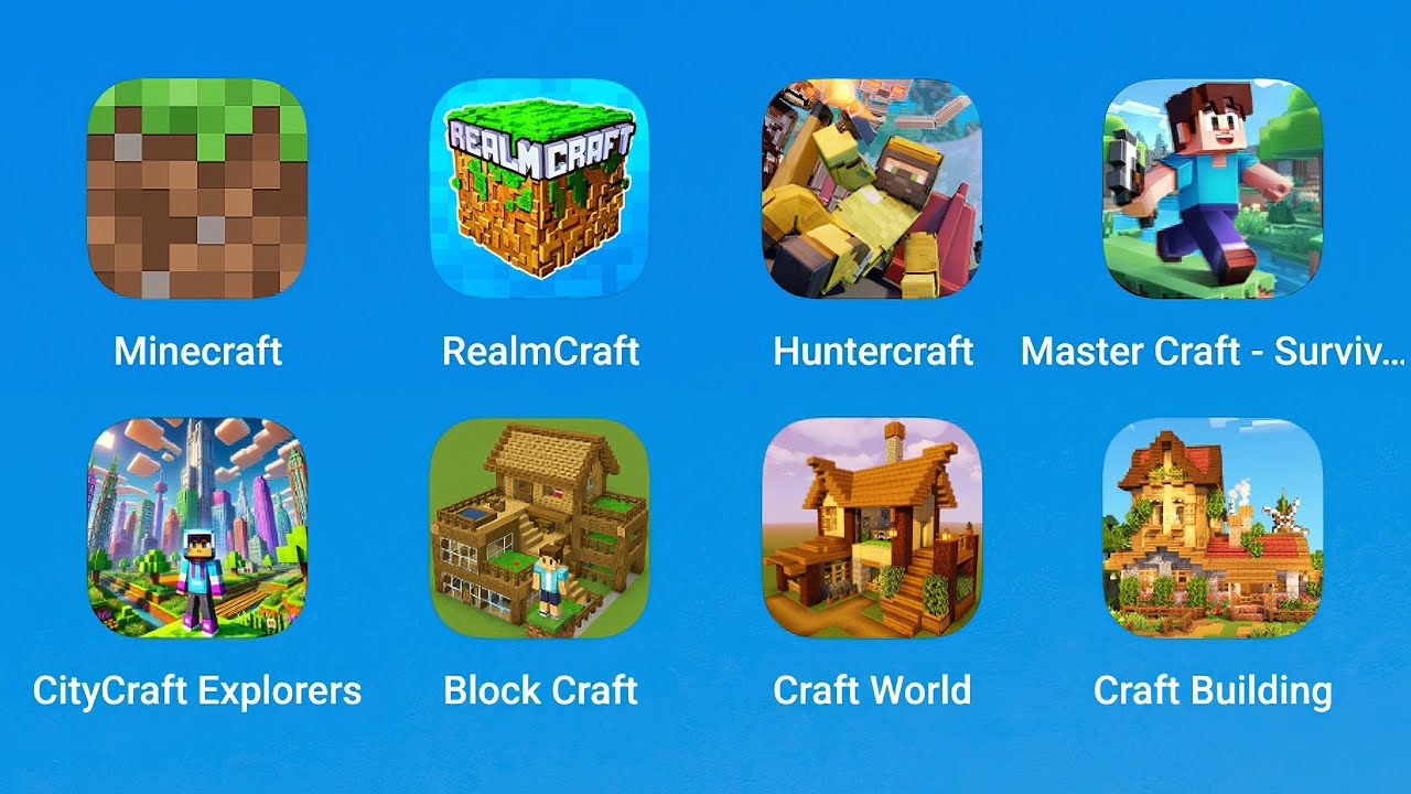 Minecraft, RealmCraft, Huntercraft, Master Craft, CityCraft Explorers ...