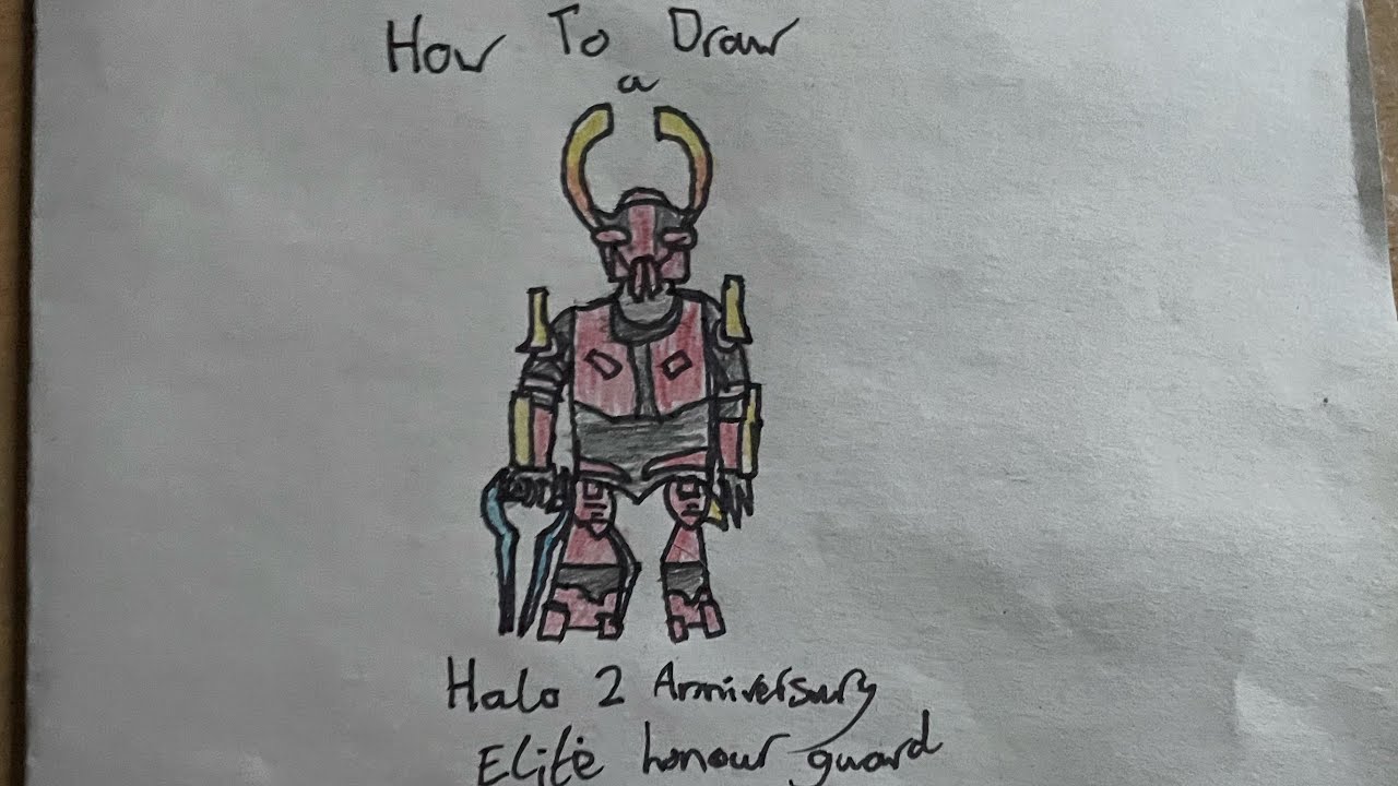 How to draw a Halo 2 Anniversary Elite Honour Guard - YouTube