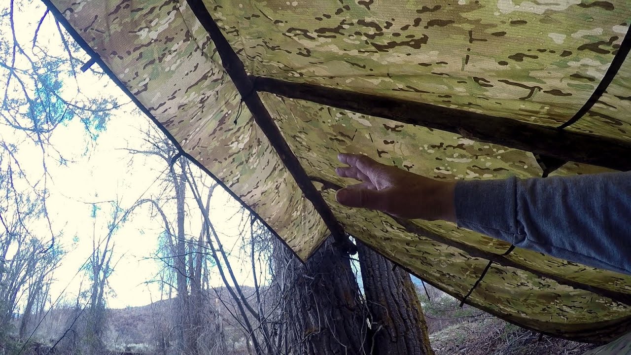 Pole Frame for Tarp Lean To PSTL Tarp Shown Easy Set Up - YouTube