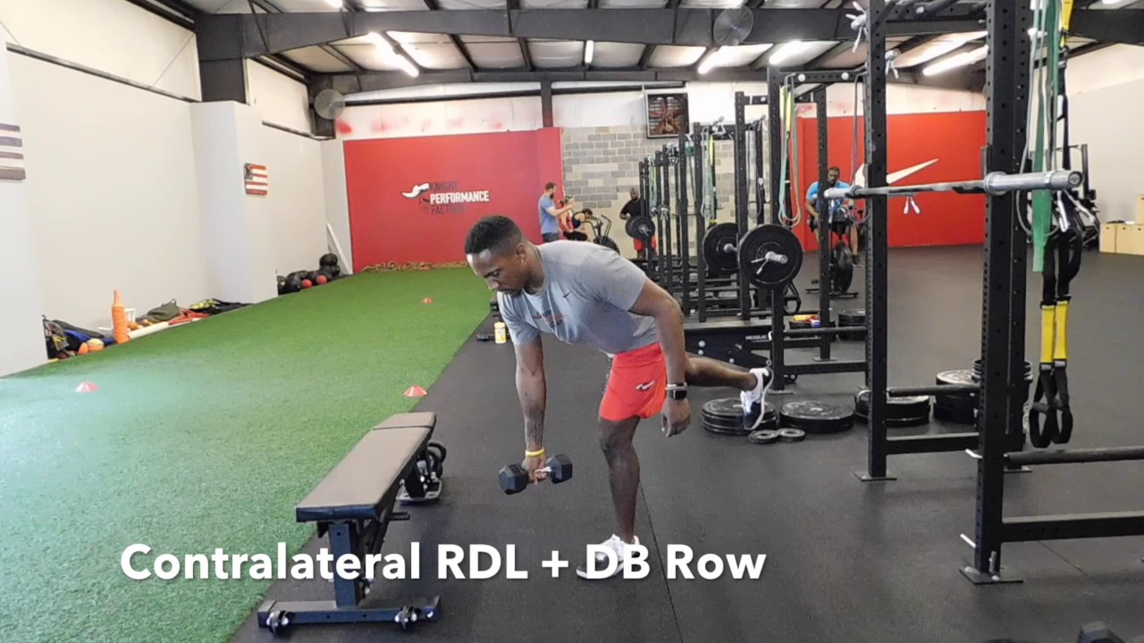Contralateral RDL + DB Row - YouTube