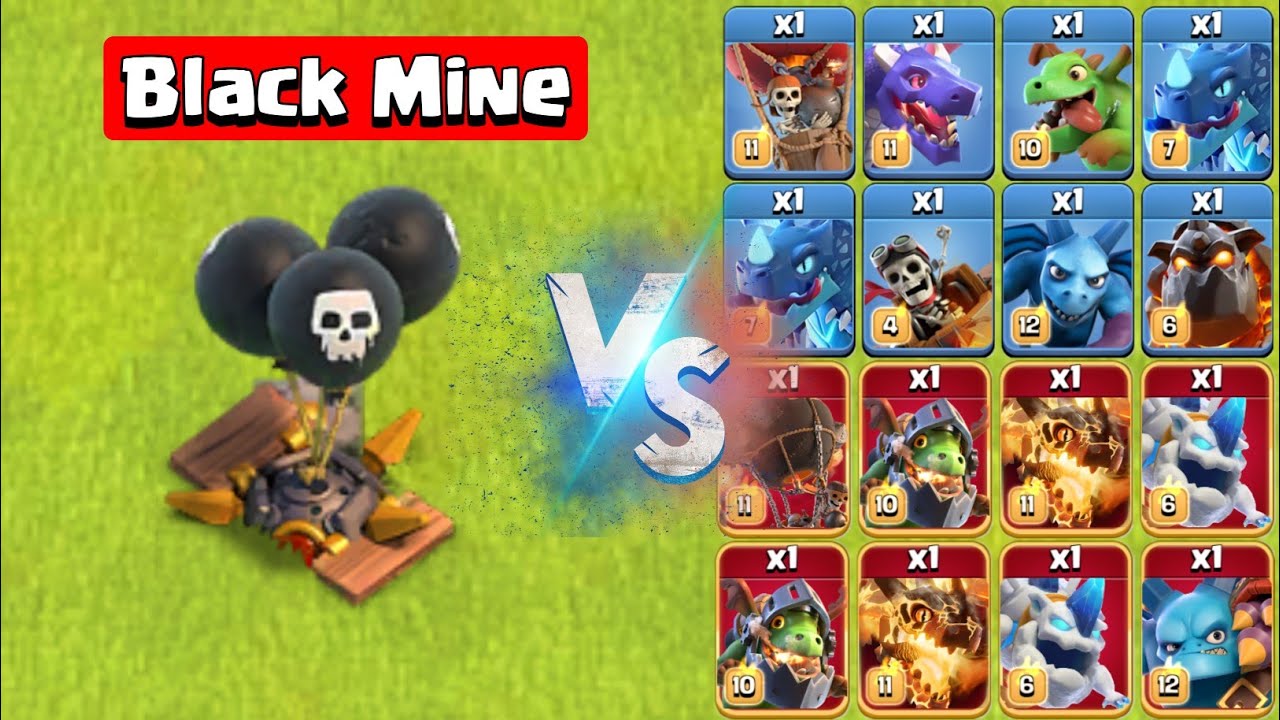 Seeking Air Mine vs All 1 Max Air Troops | Clash of Clans - YouTube