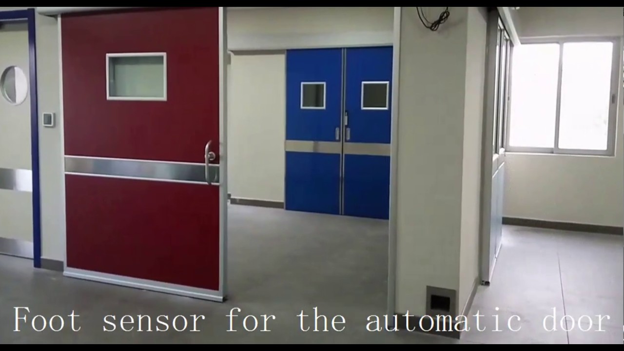 Automatic sliding hermetic door foot sensor for hospital or laborator ...