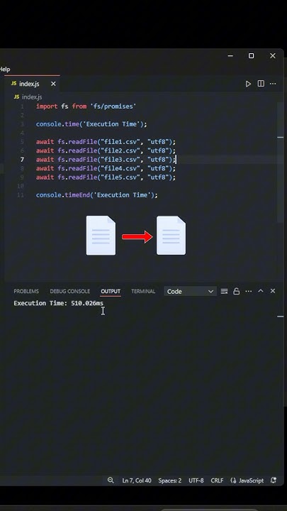 FASTER File Reads #javascript #coding #programming - YouTube