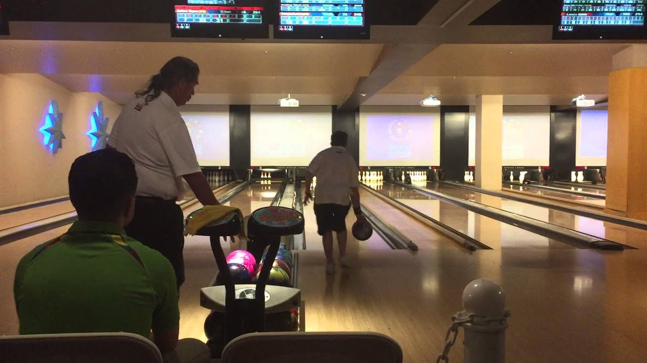 Chris Drewniak with a spare and celebration at Special Olympics World ...