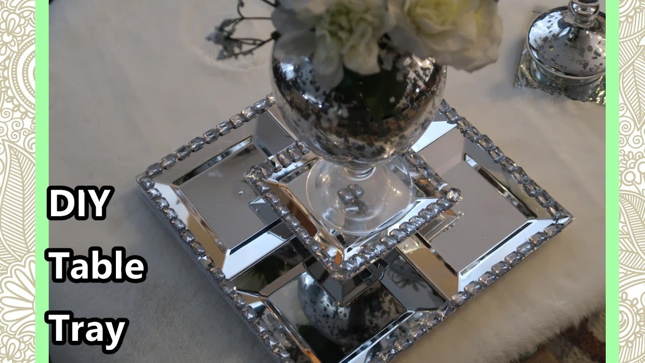 DIY bling table tray | Home Staging | AVERY HOME DECOR HOMEGOODS - YouTube