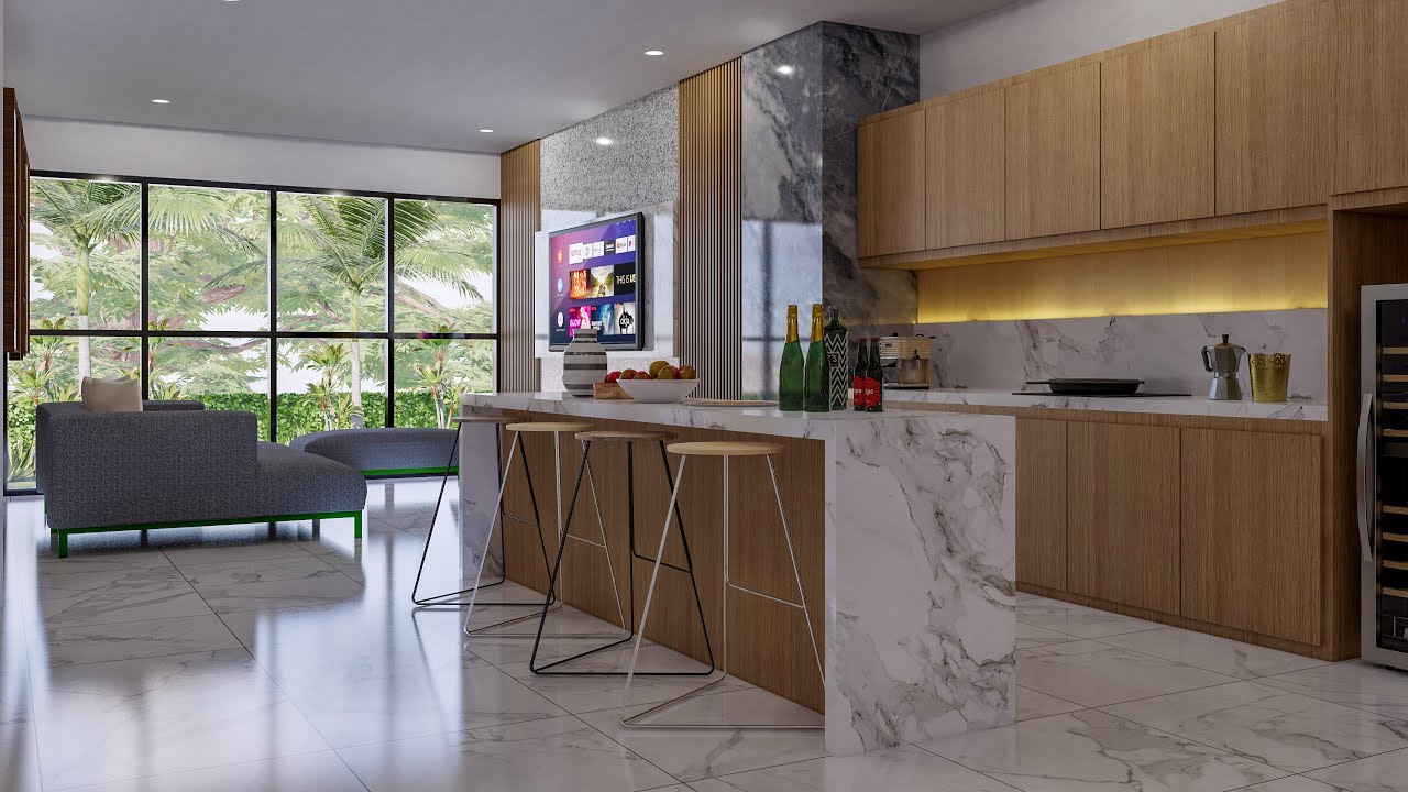 A R D E V I S | Rendering Interior Realistis Kitchen Sketchup Enscape 3 ...