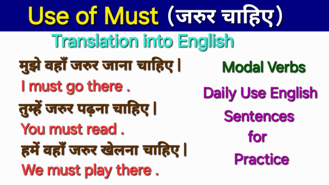 Use of Must | Must का प्रयोग कैसे करें | Must जरुर चाहिए | Daily Use ...