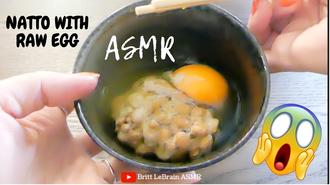 ASMR | Extreme STICKY *Eating Sounds* | Japanese Natto with Raw Egg 納豆 ...