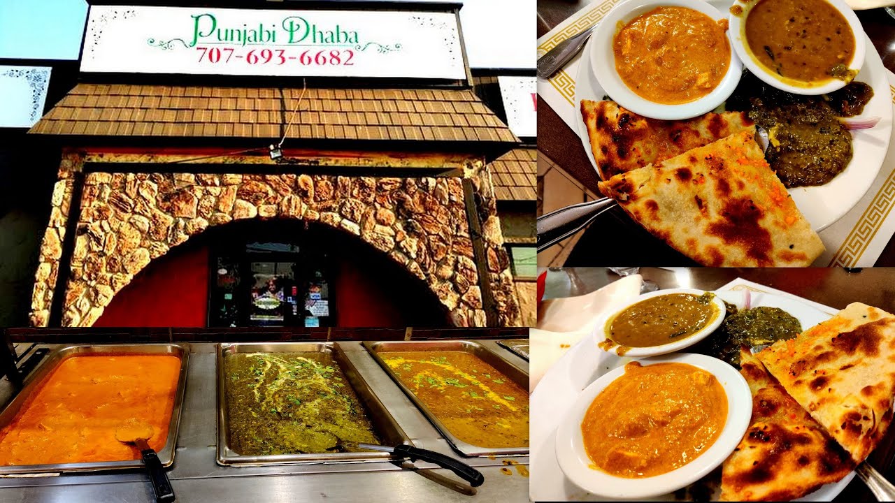 PUNJABI DHABA IN AMERICA | Sarso ka saag , Dal , Paneer , Garlic Naan ...