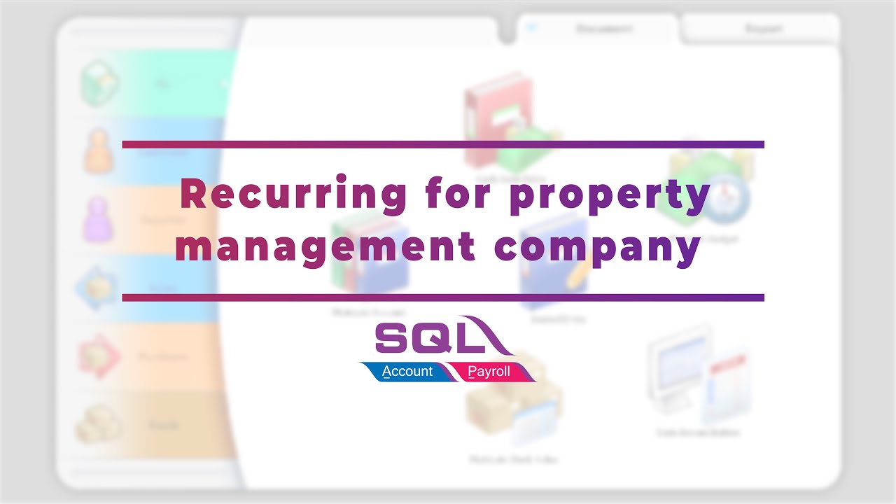 SQL Account - Recurring for property management company - YouTube