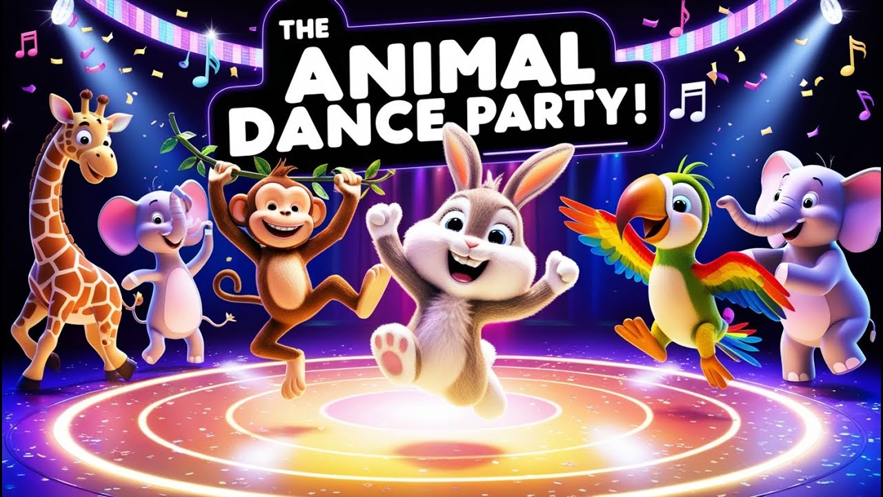 The Animal Dance Party! (official video) | Song for kids and Nursery ...