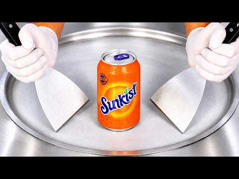ASMR | Ice Cream Rolls - Sunkist Orange Flavor
