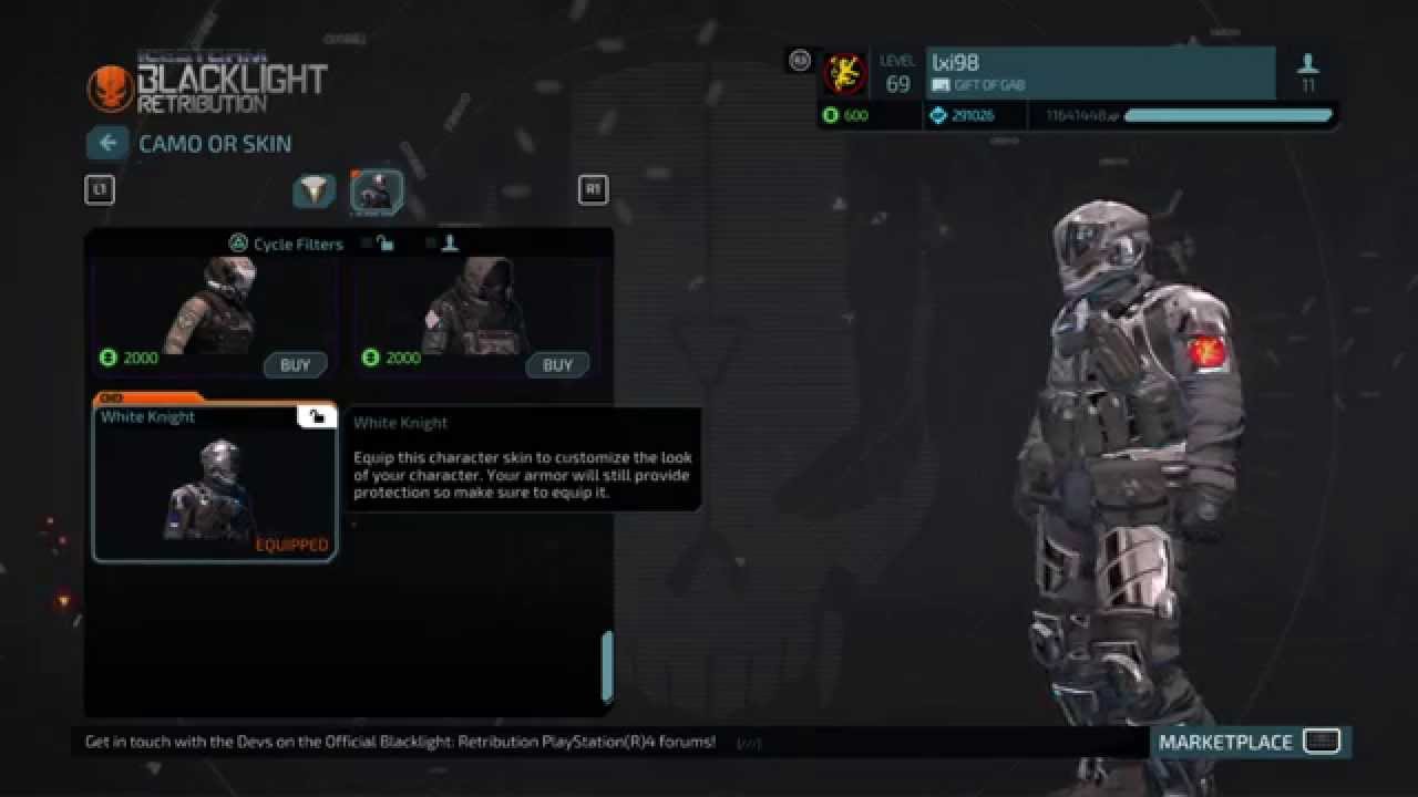Blacklight: Retribution New White Knight Hero Skin PS4 Patch Party Give Away ! - YouTube