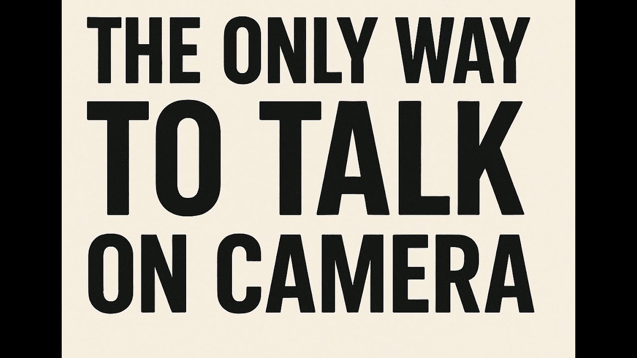 The only way to talk on camera - YouTube