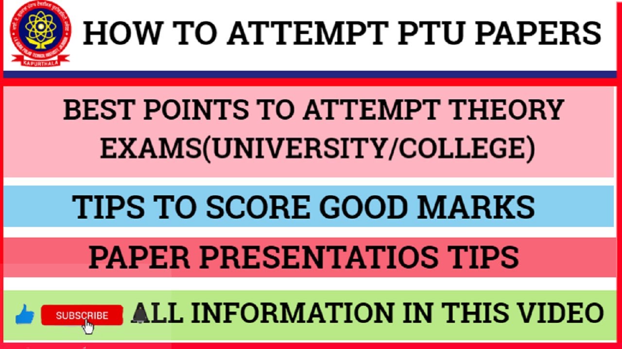 HOW TO ATTEMPT PTU EXAMS// TIPS TO SCORE GOOD //PRESENTATION SKILLS HOW ...