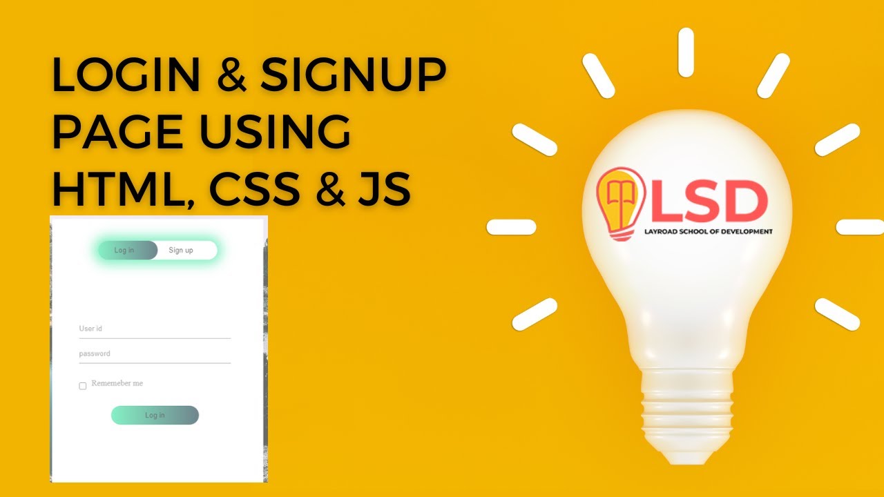 Sign Up And Login Page Using HTML, CSS & Javascript [part-1] | Project ...