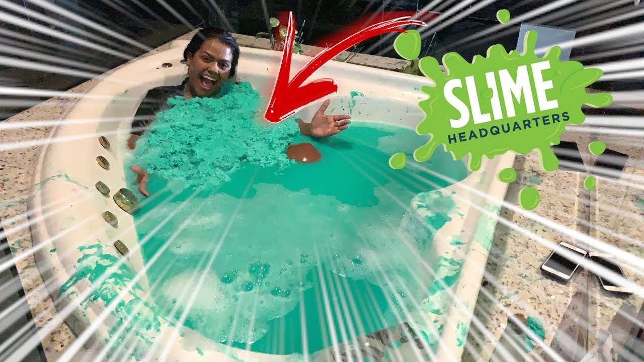 FIZ UMA SLIME GIGANTE COM 50KG DE COLA !!! - YouTube