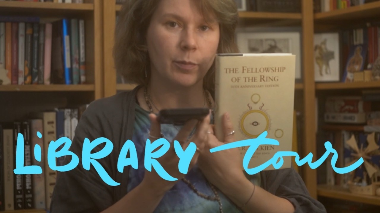 Library tour and I actually do book covers - YouTube