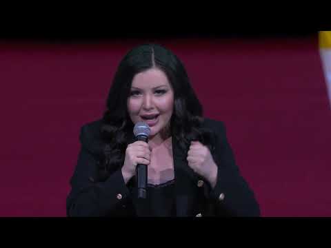 Diandra sings The National Anthem of USA (Star-Spangled Banner) and Maamme at NHL Global Series