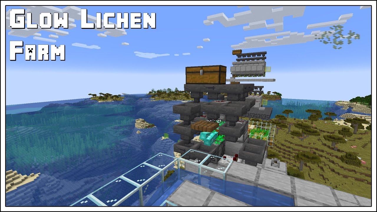 Glow Lichen Farm - E45 | Another Day in Minecraft - No Mining - YouTube