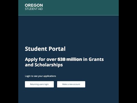 Oregon Student Aid Instructions Video - YouTube