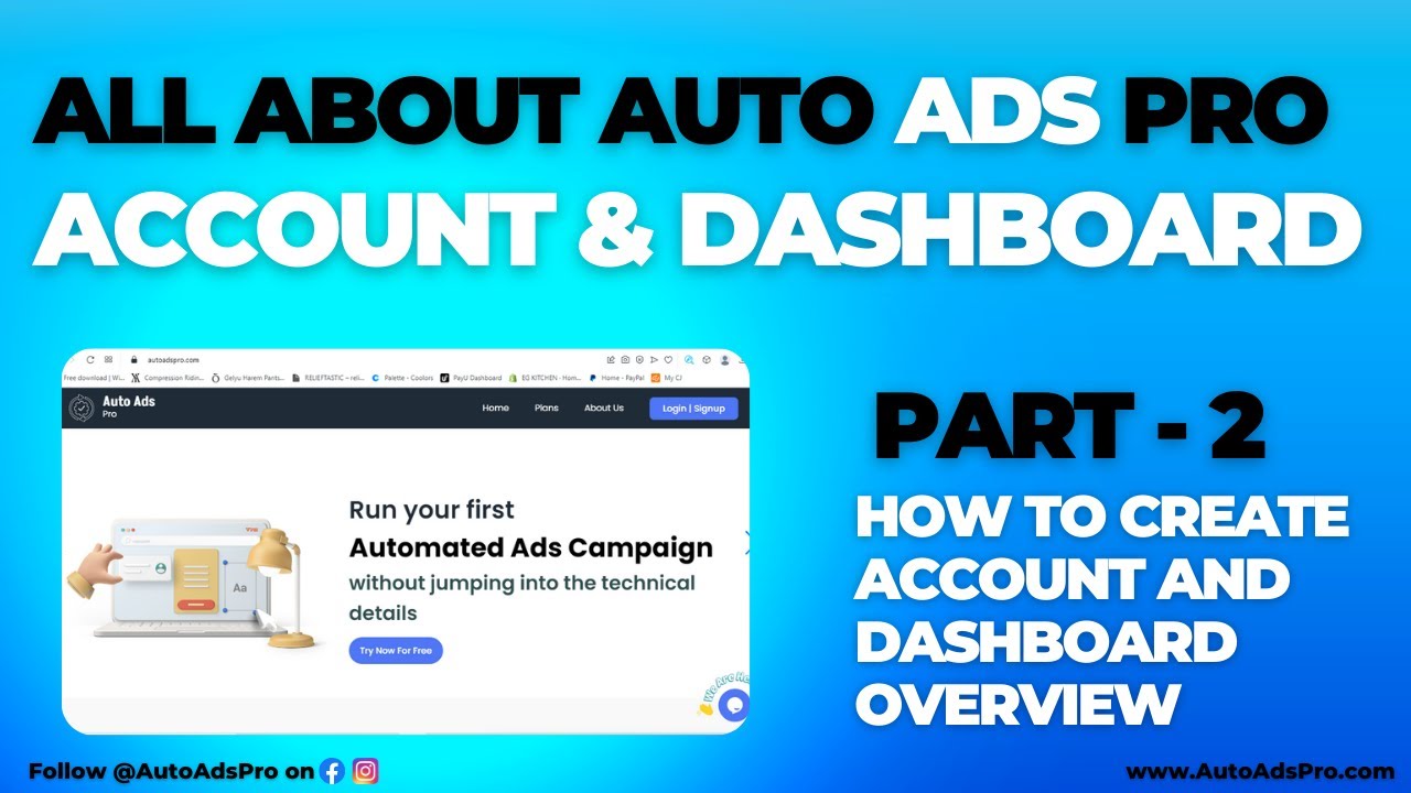 Part - 2 | How To Create Account on Auto Ads Pro and Dashboard overview ...